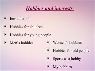 Free time hobbies | PPT