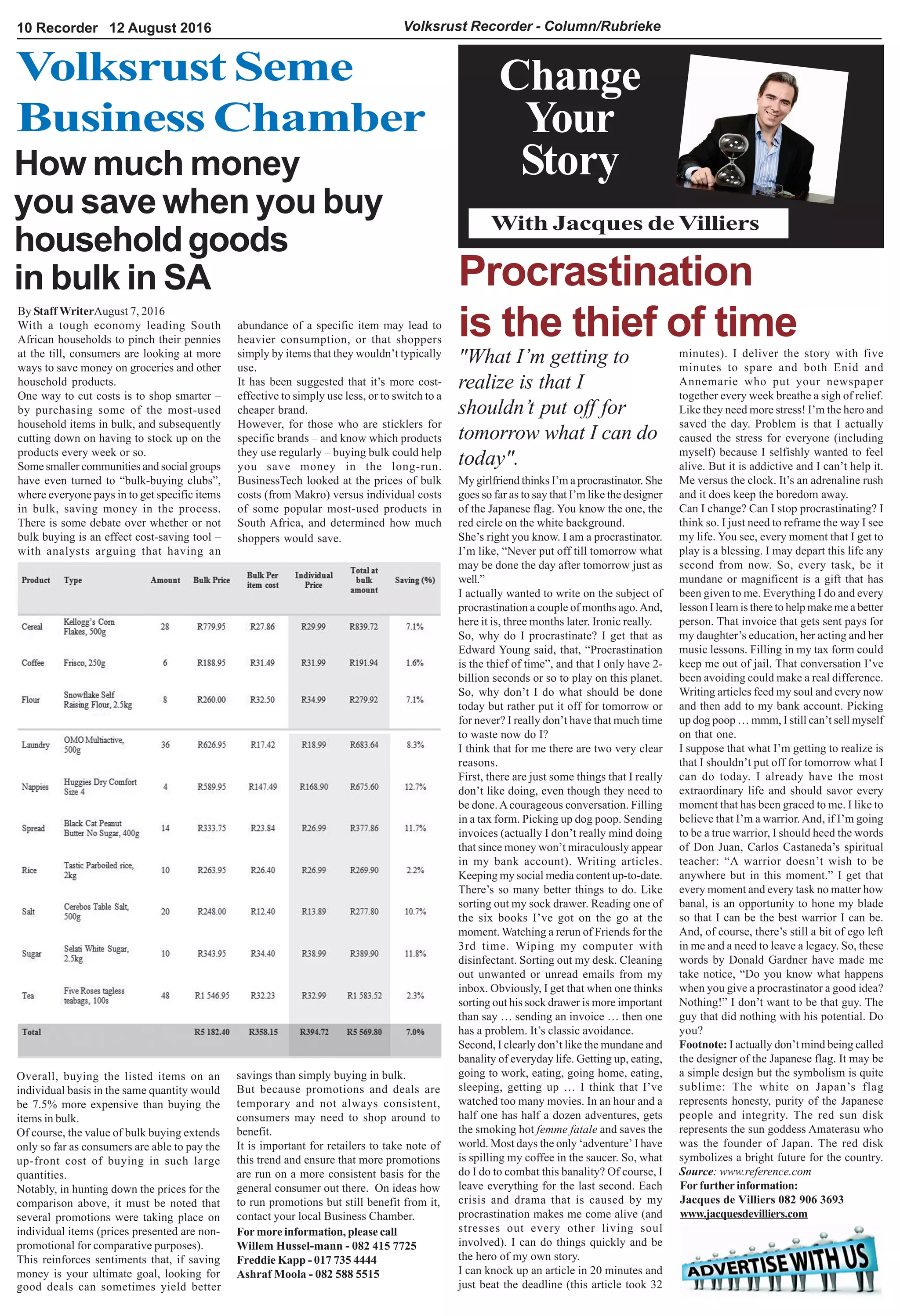 Procrastination is the thief of time | PDF