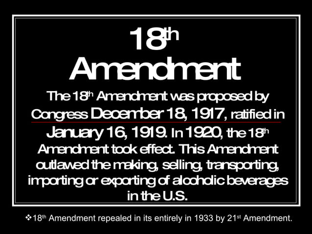 Volstead Act Presentation | PPT