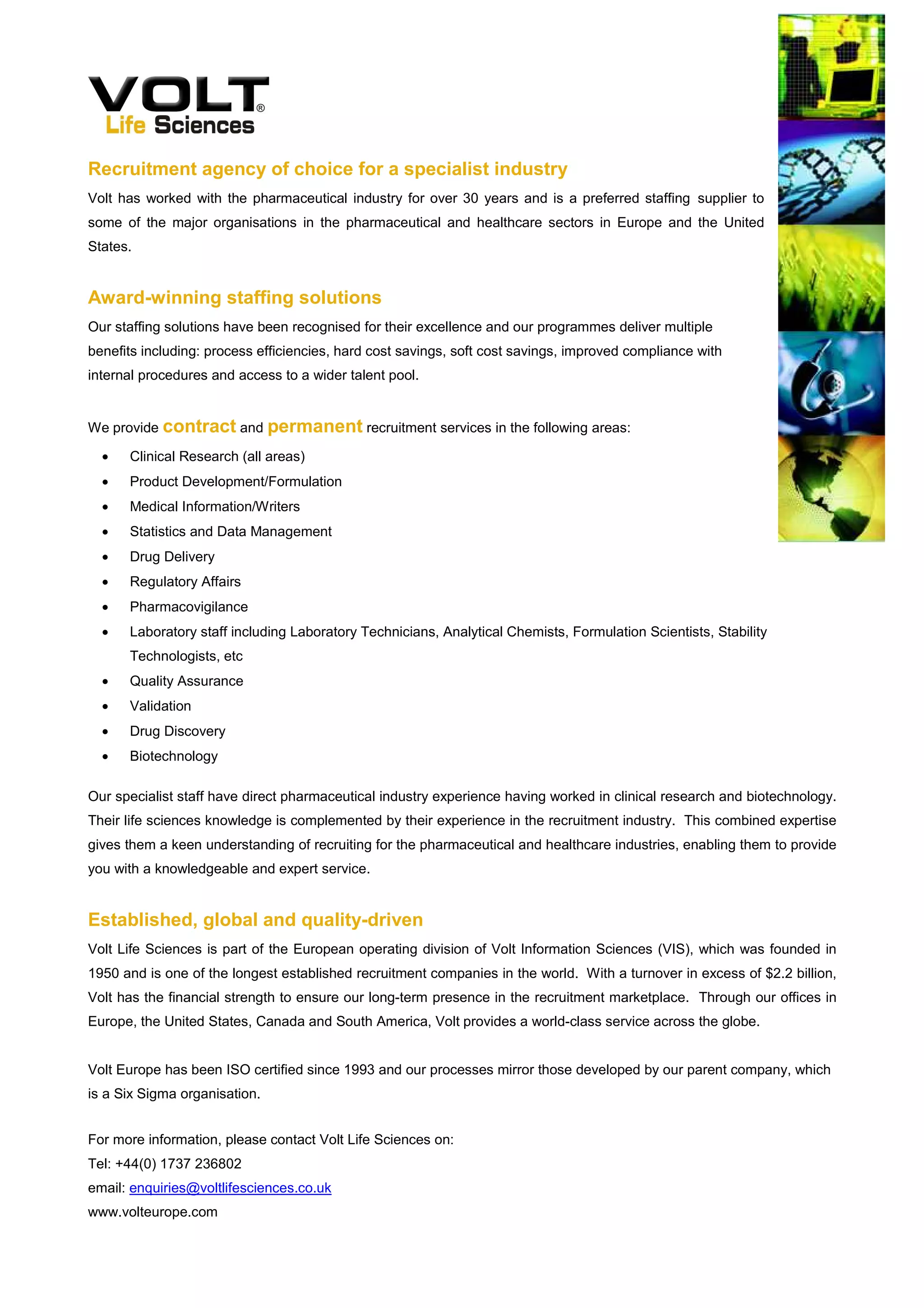 Volt Life Sciences Information | PDF