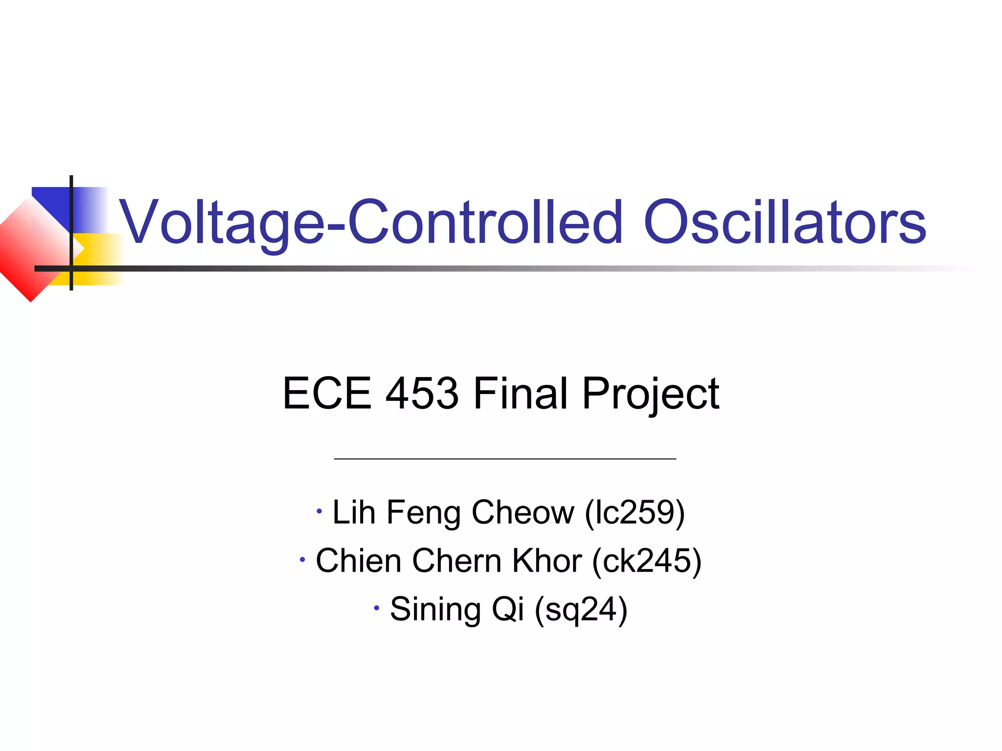 Voltage controlled oscillators | PPT
