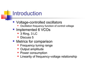 Voltage controlled oscillators | PPT