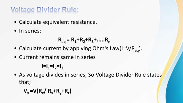 Voltage and current division rule | PPTX
