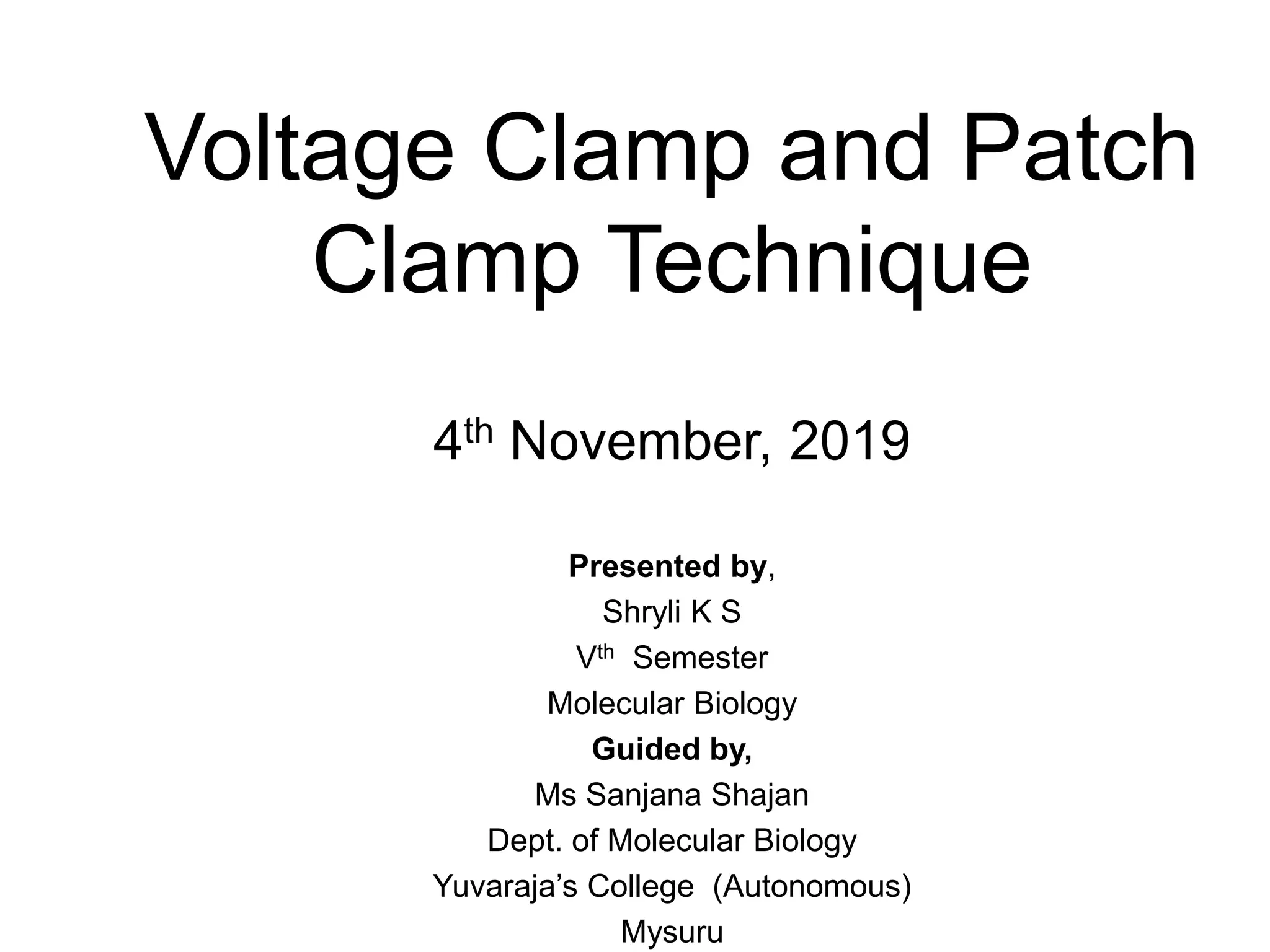 Voltage Clamp Technique | PPTX