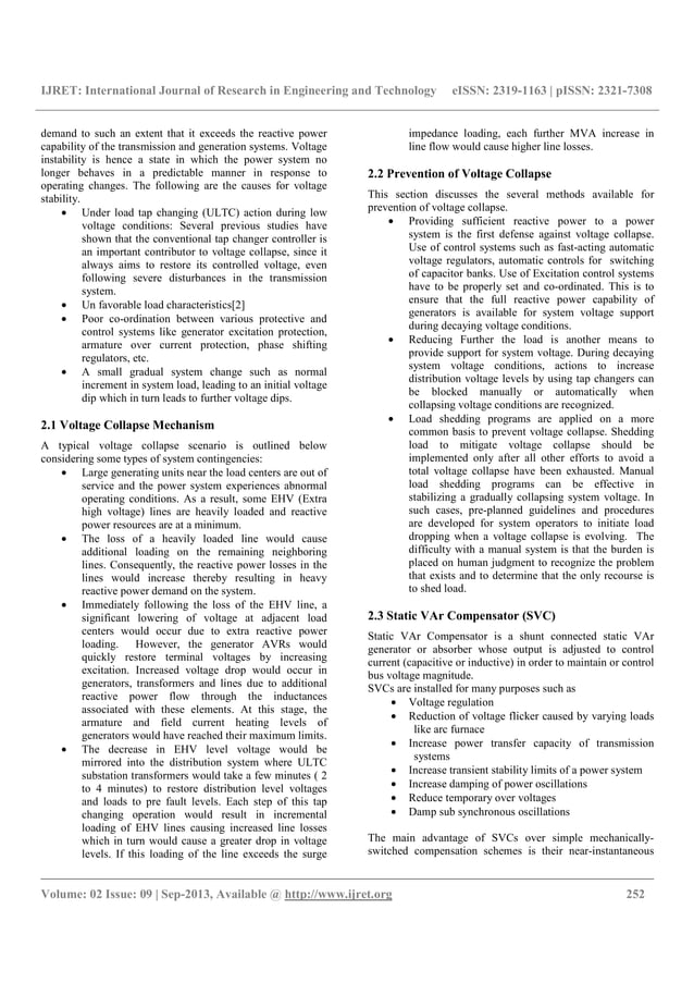 Voltage Collapse Mitigation By Reactive Power Pdf Power And Energy