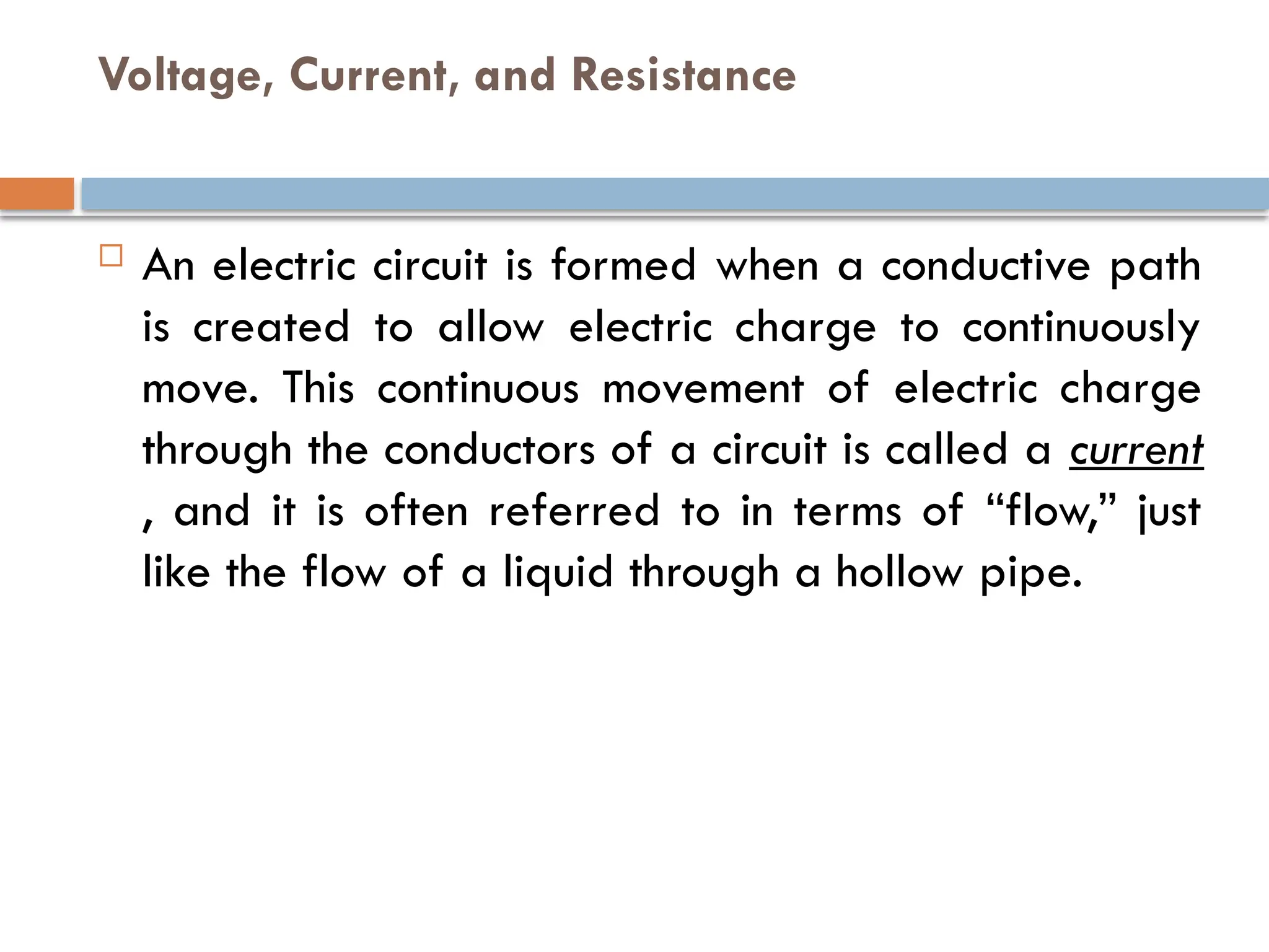 Voltage, Current, AND RELATION Resistance | PPTX
