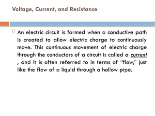 Voltage, Current, AND RELATION Resistance | PPT