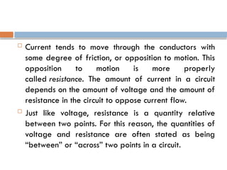 Voltage, Current, AND RELATION Resistance | PPTX