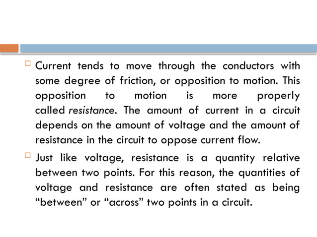 Voltage, Current, AND RELATION Resistance | PPTX