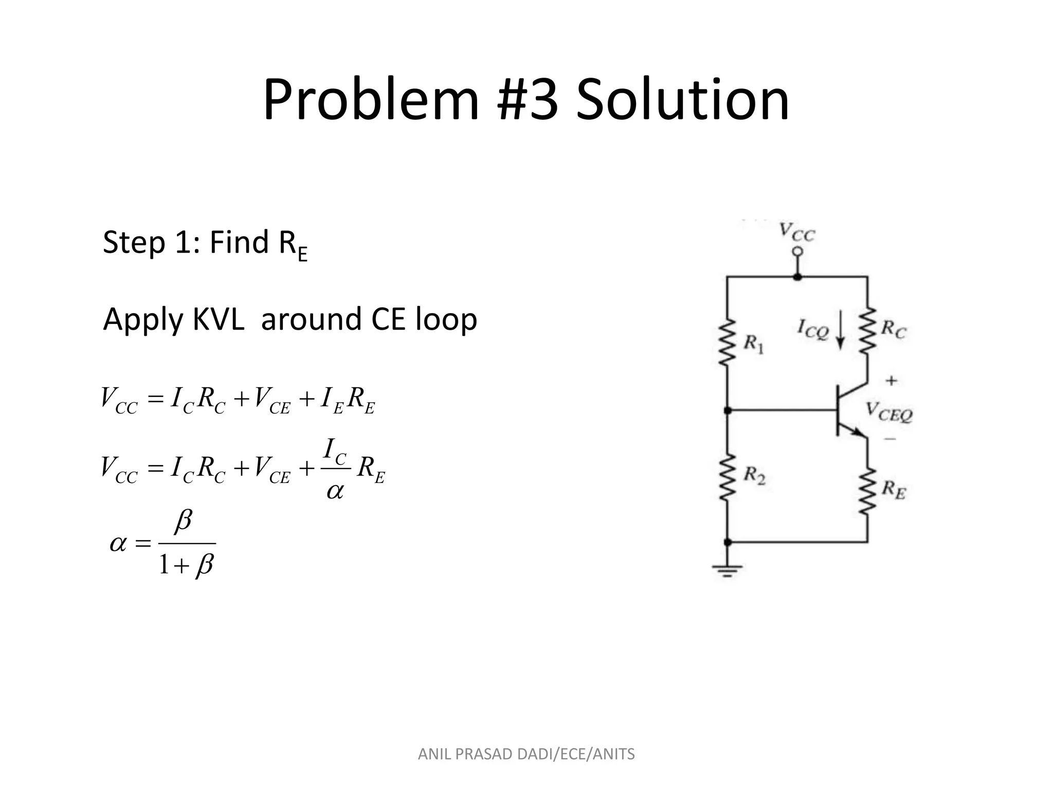 Voltage divider bias circuit | Dept of ECE | ANITS | PPT