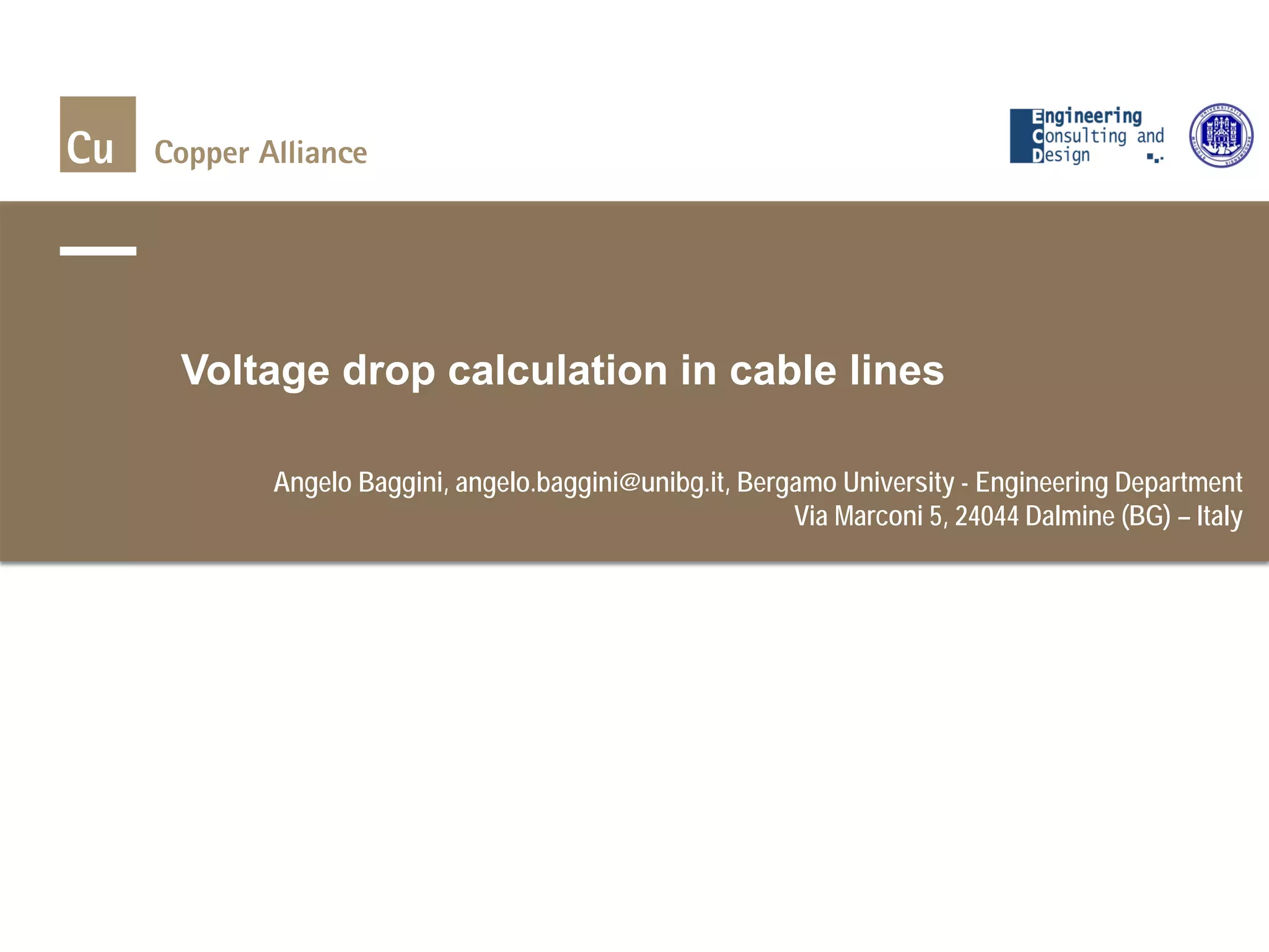 Power cable - Voltage drop | PDF