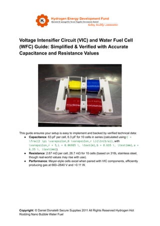 Voltage Intensifier Circuit (VIC) and Water Fuel Cell (WFC) Guide ...