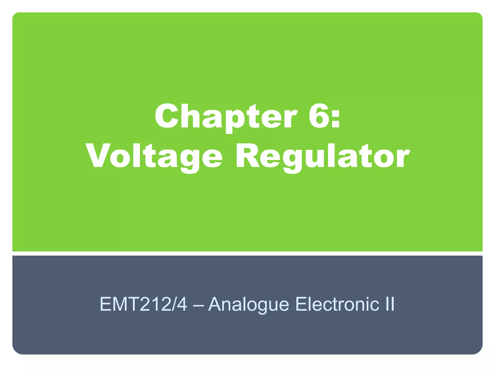 Voltage regulator | PPT