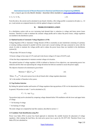 Voltage Regulators Placement in Unbalanced Radial Distribution Systems for Loss Minimization ...