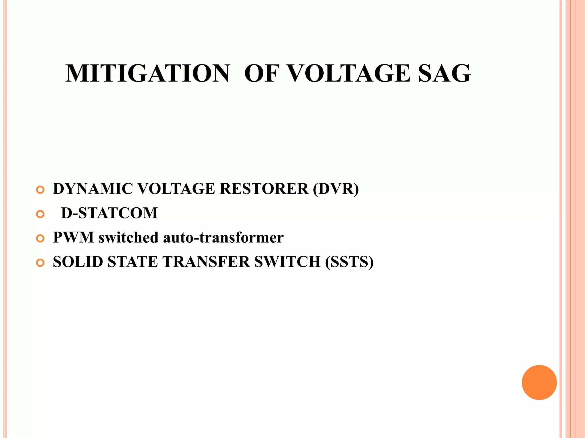 Voltage sag and it’s mitigation | PPTX