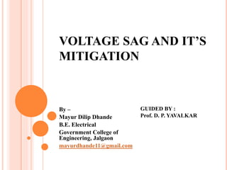 Voltage sag and it’s mitigation | PPTX