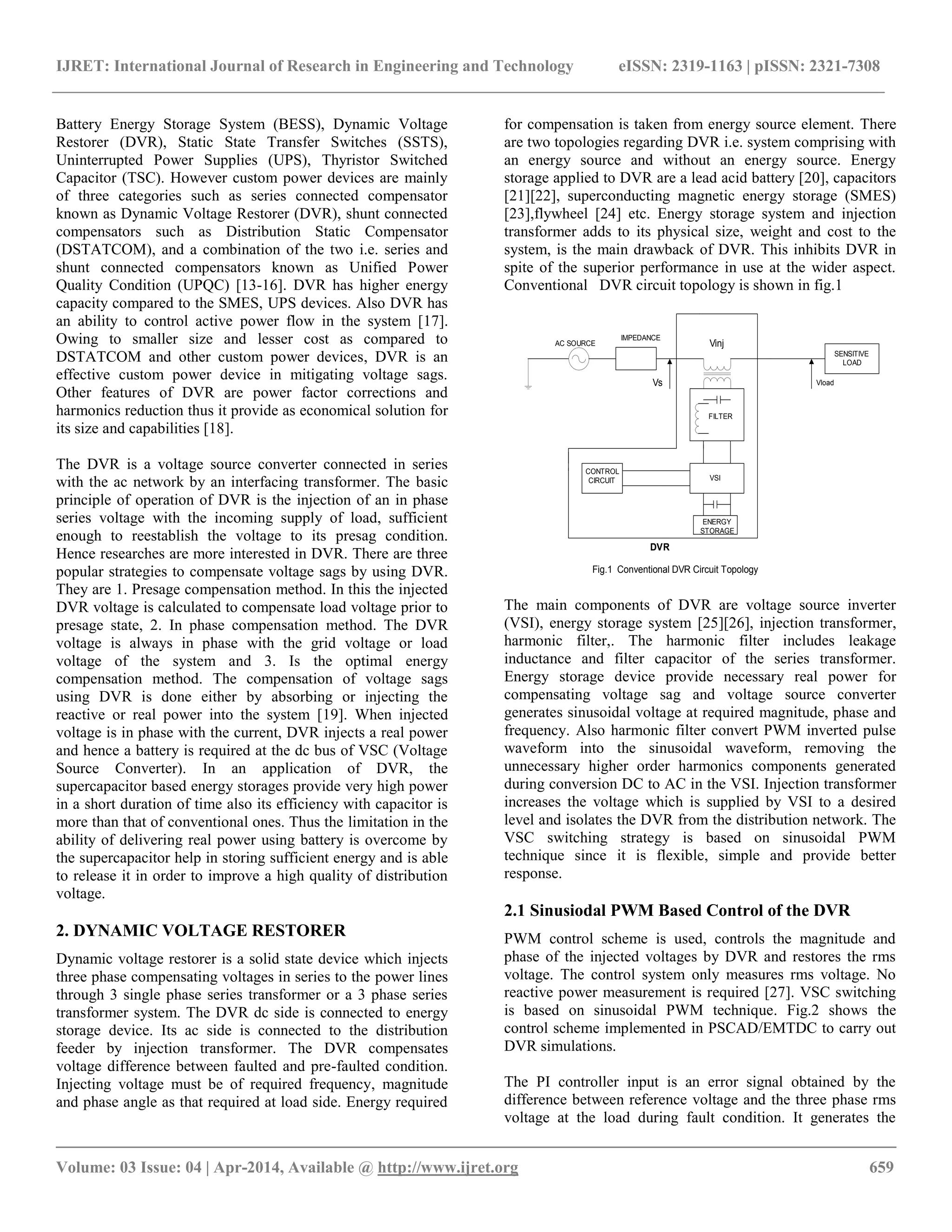 Voltage Sag Mitigation Using Supercapacitor Based Dynamic Voltage Restorer Pdf