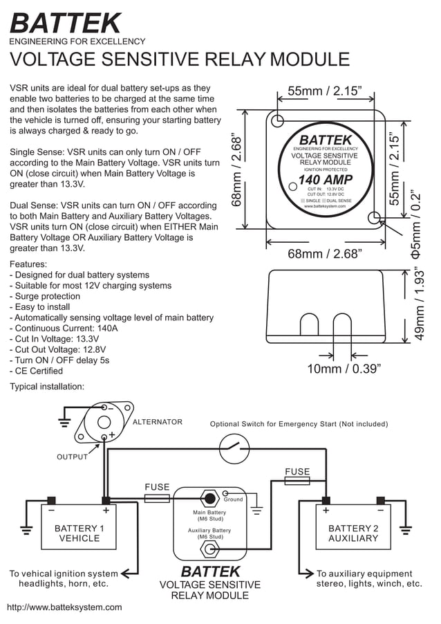 BATTEK Voltage Sensitive Relay Module Datasheet | PDF