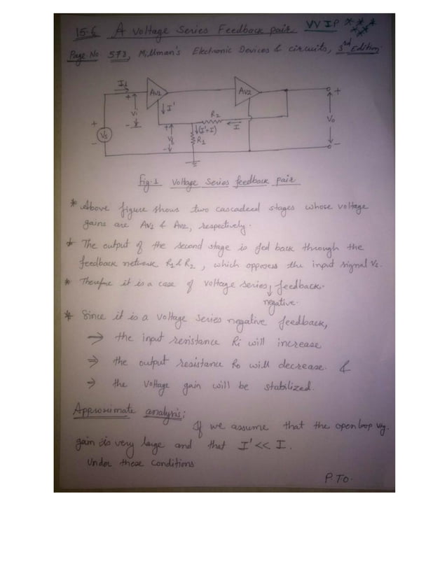 Voltage series feedback pair | PDF