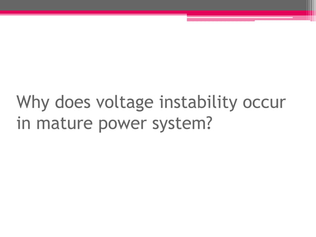 Power system voltage stability | PPTX | Physics | Science