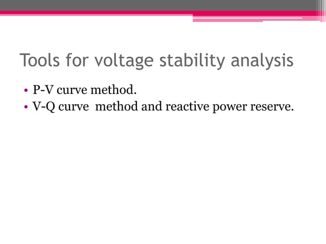 Power system voltage stability | PPTX | Physics | Science