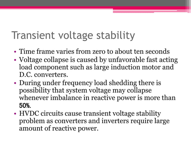 Power system voltage stability | PPTX | Physics | Science