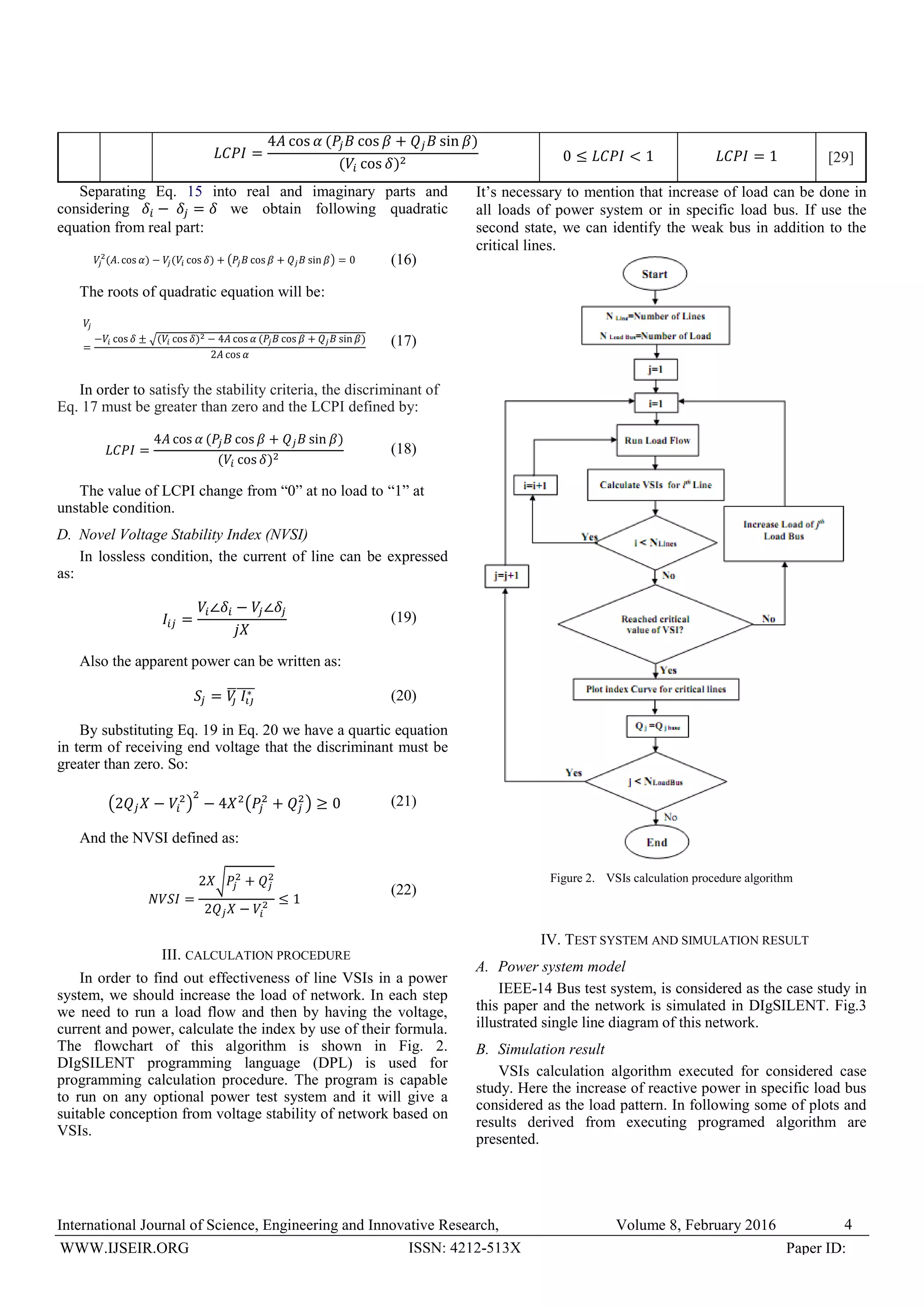 Voltage Stability Indices: Taxonomy, Formulation and Calculation ...