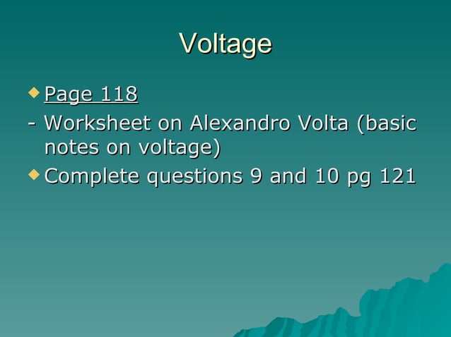 Voltage | PPT | Consumer Electronics | Technology & Computing