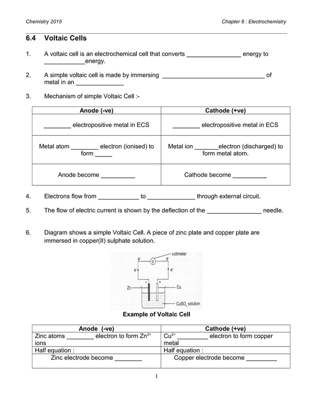 Voltaic cell | PDF