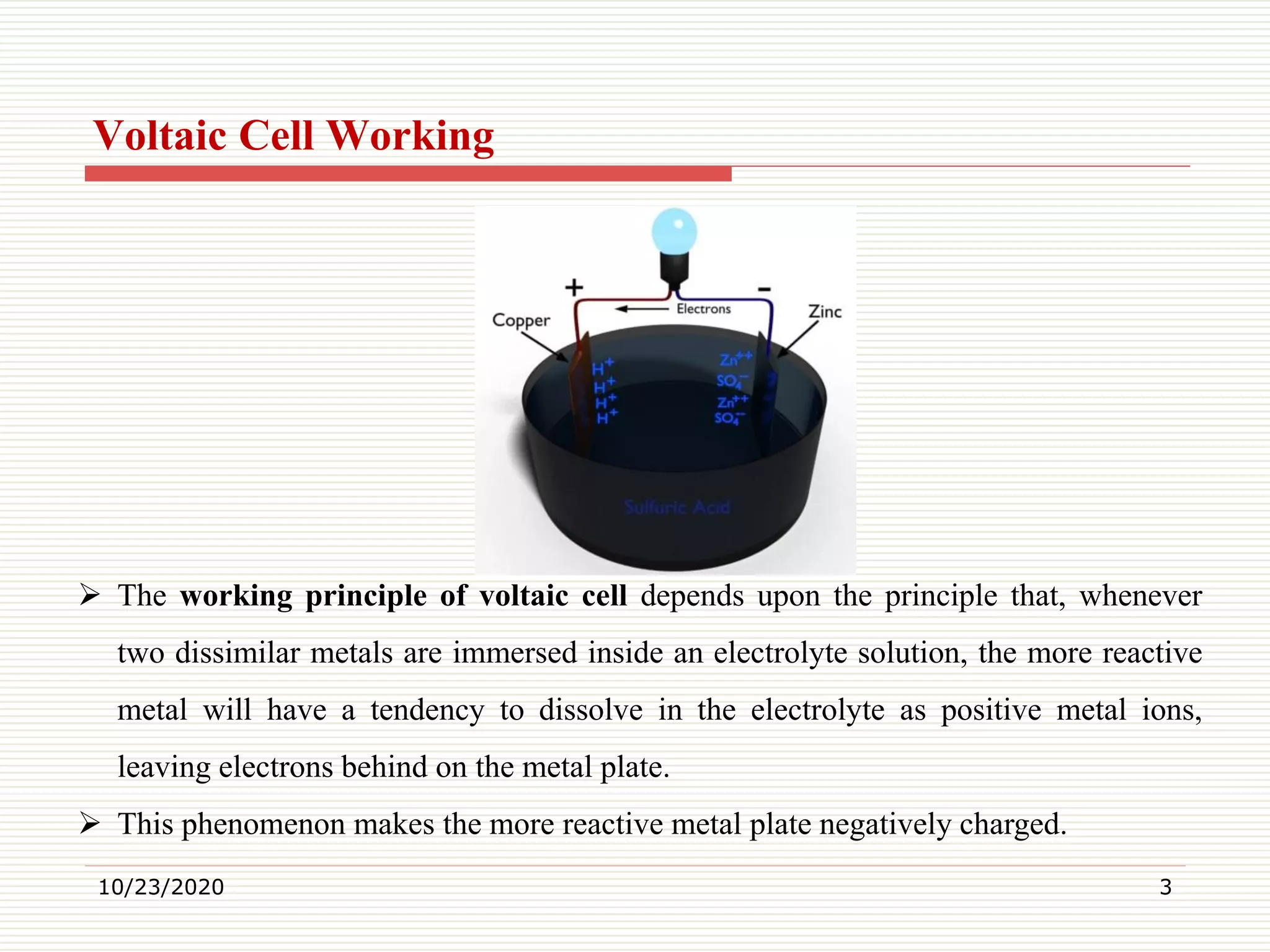 Voltaic Cell Basic Construction and Working of Voltaic Cell | PPT
