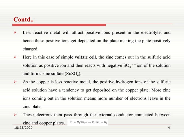 Voltaic Cell Basic Construction and Working of Voltaic Cell | PPT