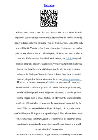 Voltaire Essays | PDF