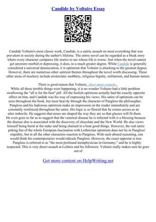 Voltaire Essays | PDF