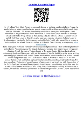 Voltaire Essays | PDF