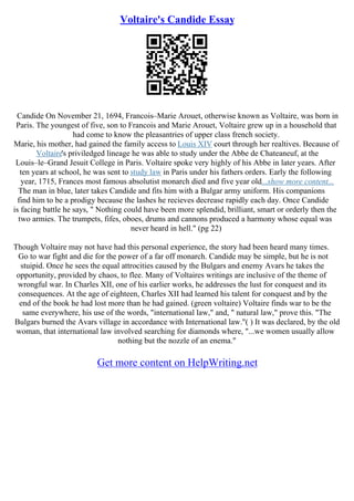 Voltaire Essays | PDF