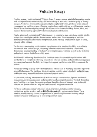 Voltaire Essays | PDF