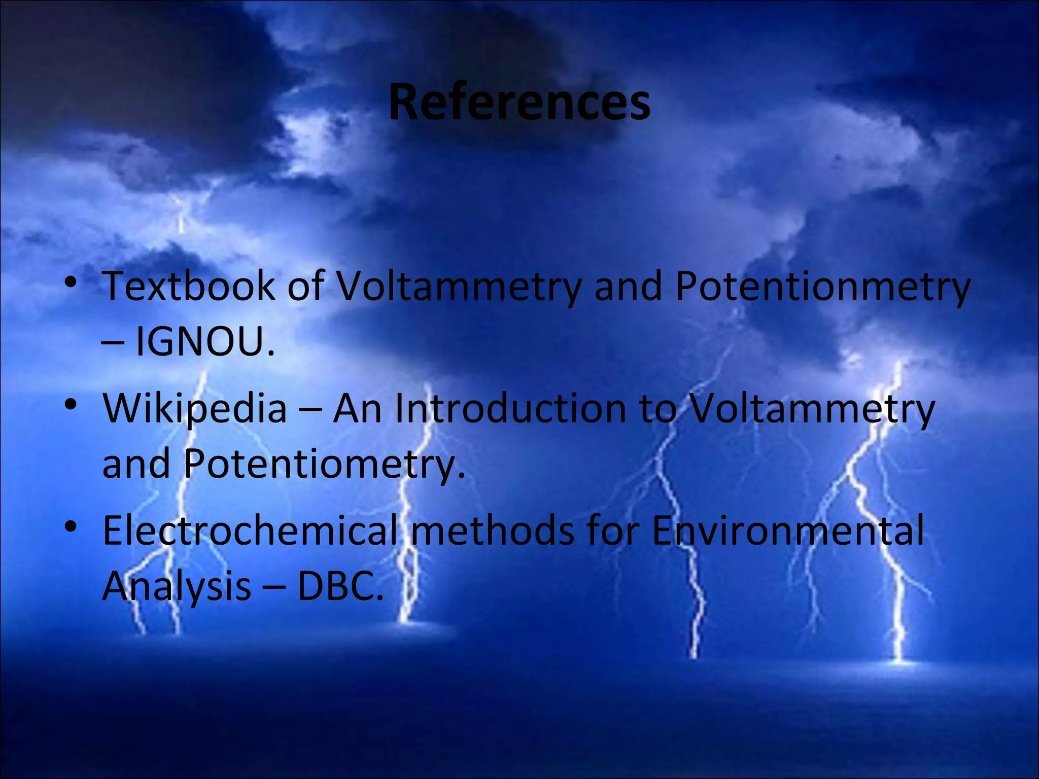 Basics of Voltammetry and Potentiometry | PPT