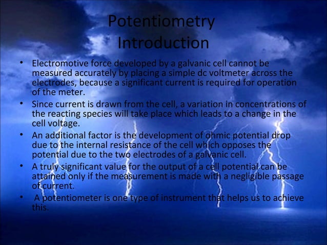 Basics of Voltammetry and Potentiometry | PPT | Chemistry | Science