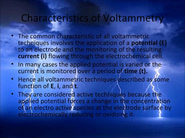 Basics of Voltammetry and Potentiometry | PPT | Chemistry | Science