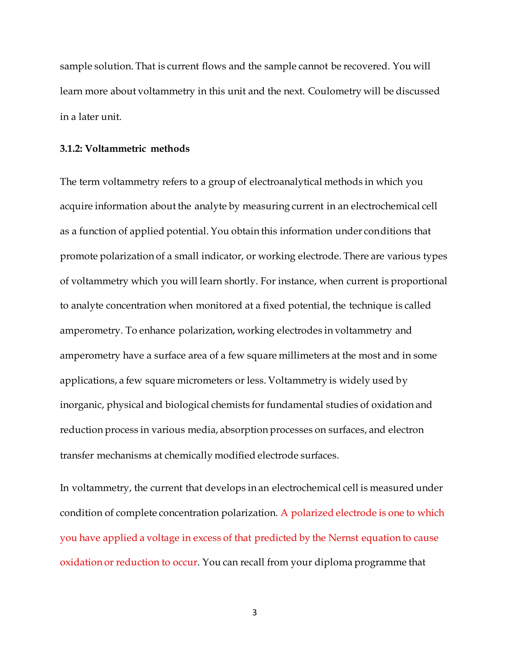 Voltammetry for level 800 students 2021 | DOCX