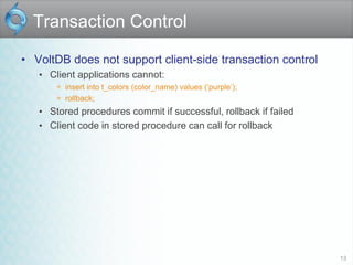 VoltDB : A Technical Overview | PDF