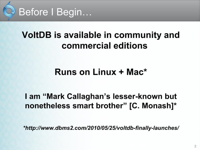 VoltDB : A Technical Overview | PDF | Databases | Computer Software and Applications