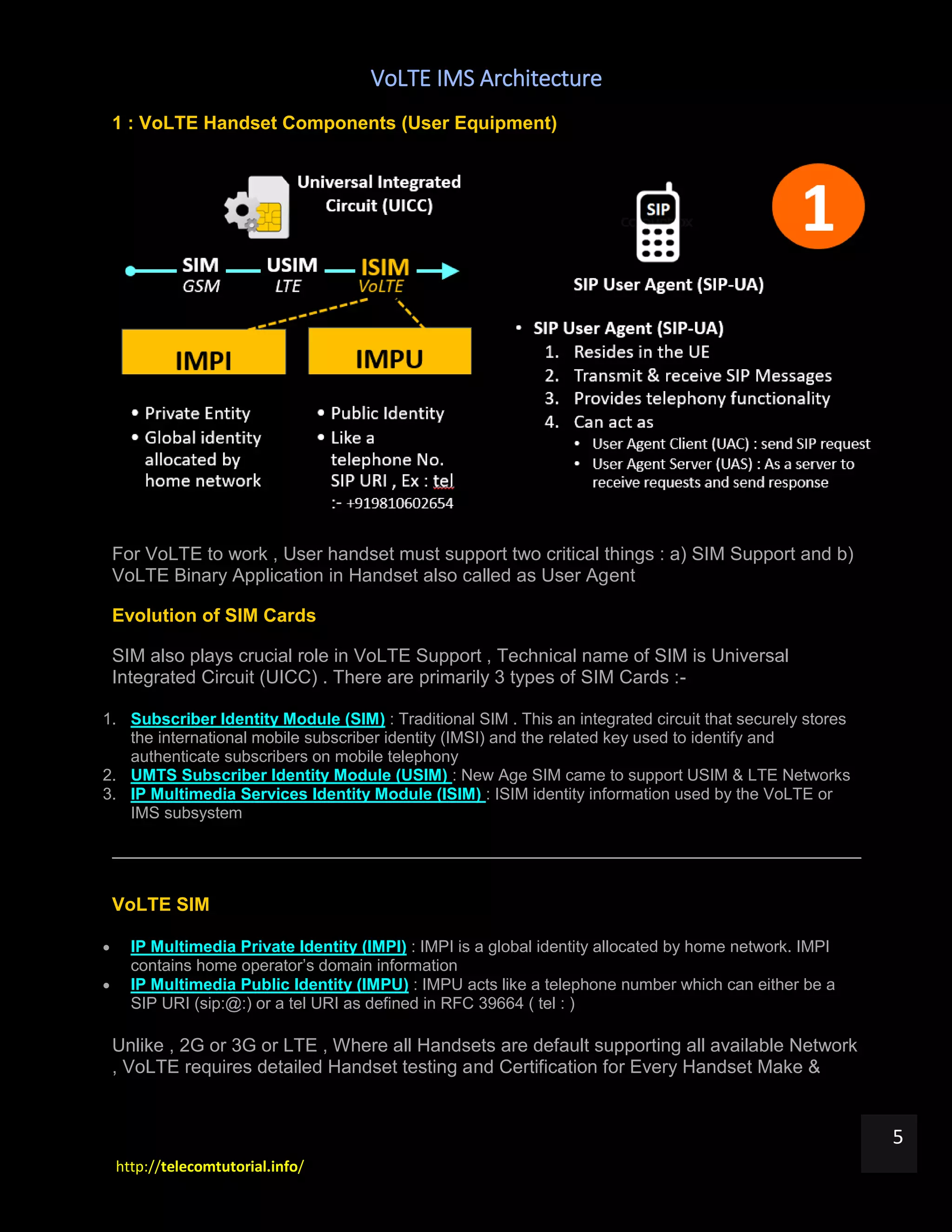 volte ims network architecture tutorial - Explained | PDF