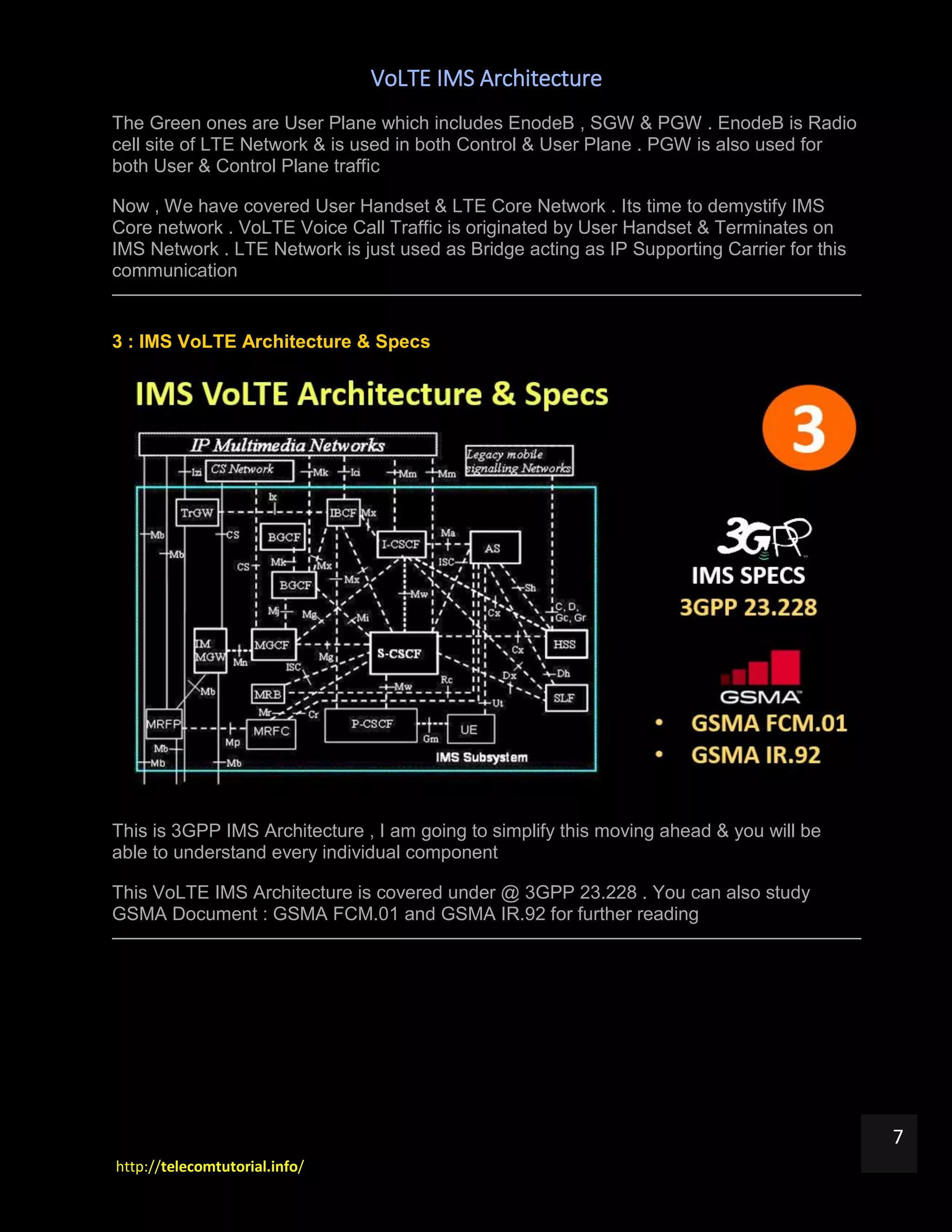 volte ims network architecture tutorial - Explained | PDF