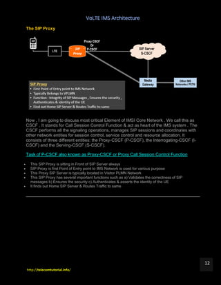 volte ims network architecture tutorial - Explained | PDF