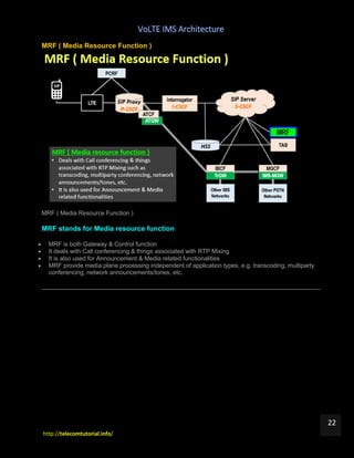 volte ims network architecture tutorial - Explained | PDF