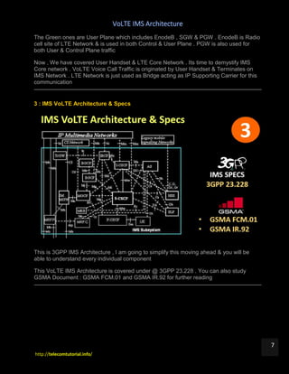 volte ims network architecture tutorial - Explained | PDF