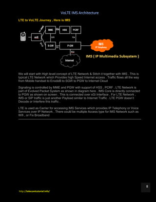 volte ims network architecture tutorial - Explained | PDF