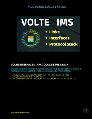 VoLTE Interfaces , Protocols & IMS Stack Explained | PDF