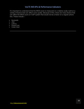 VoLTE KPI Performance Explained | PDF